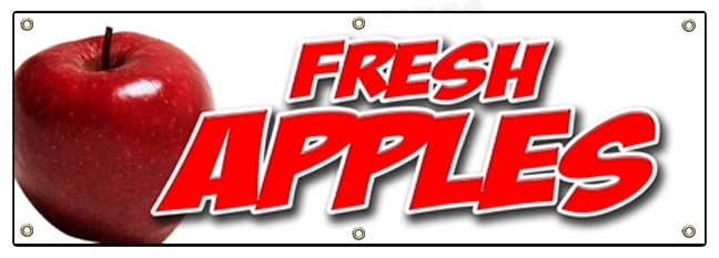 72" FRESH APPLES BANNER SIGN apple fruit stand cart signs - Walmart.com