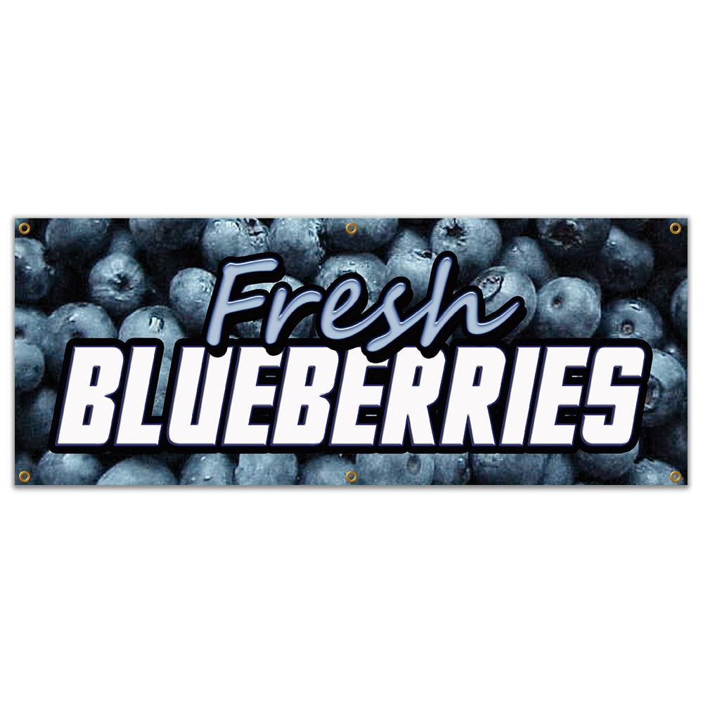 72" FRESH BLUEBERRIES BANNER SIGN fruit stand cart signs - Walmart.com