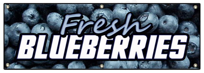 72" FRESH BLUEBERRIES BANNER SIGN fruit stand cart signs - Walmart.com