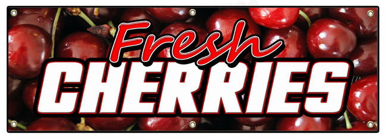 72" FRESH CHERRIES BANNER SIGN cherry fresh fruit signs - Walmart.com