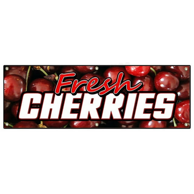 72" FRESH CHERRIES BANNER SIGN cherry fresh fruit signs - Walmart.com