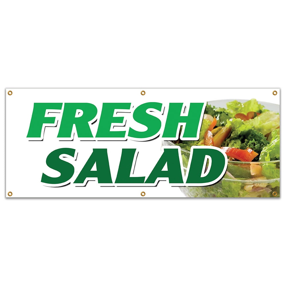 72" FRESH SALADS BANNER SIGN crisp greens tomato chicken egg caesar ...