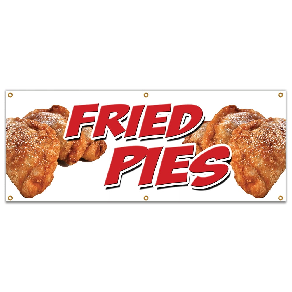 72" FRIED PIES BANNER SIGN deep fry fruit cherry apple lemon peach hot ...