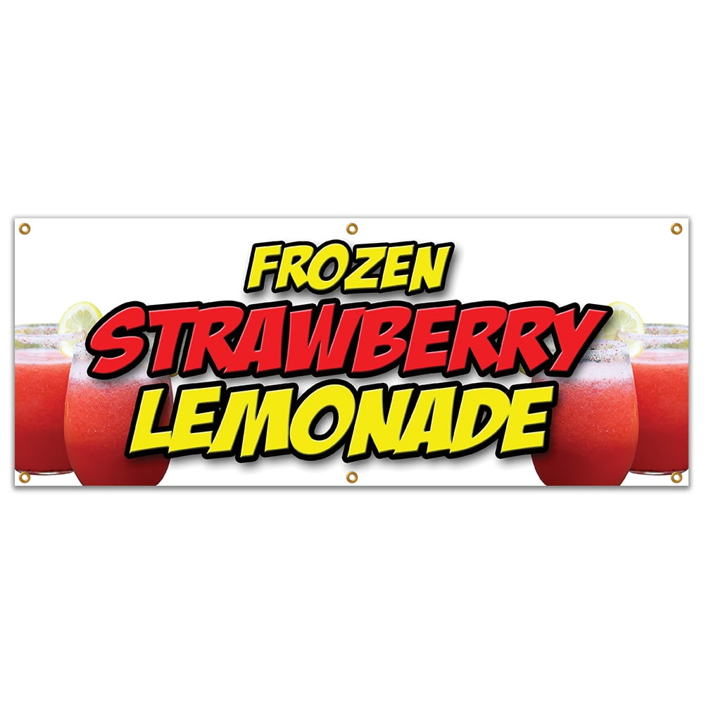 72" FROZEN STRAWBERRY LEMONADE BANNER SIGN cold refreshing slushie ...