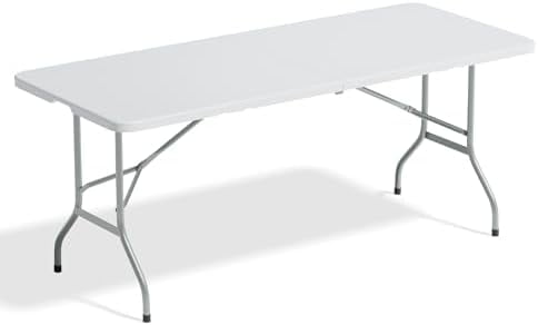 72' Folding Table, Collapsible Camping Table, Rectangular Picnic Table ...