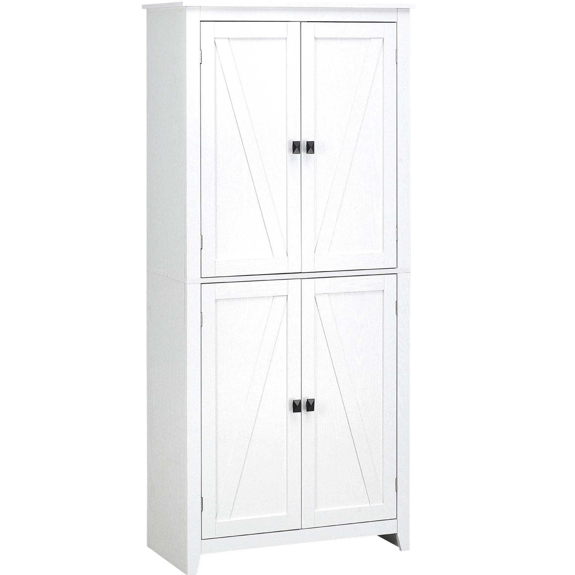 72" Freestanding 4-Door Pantry Cabinet | Adjustable Shelves for ...