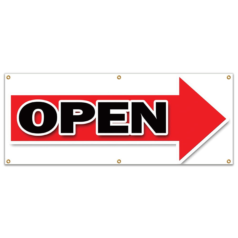 72" GIANT RIGHT OPEN ARROW BANNER SIGN turn here sale follow directions ...