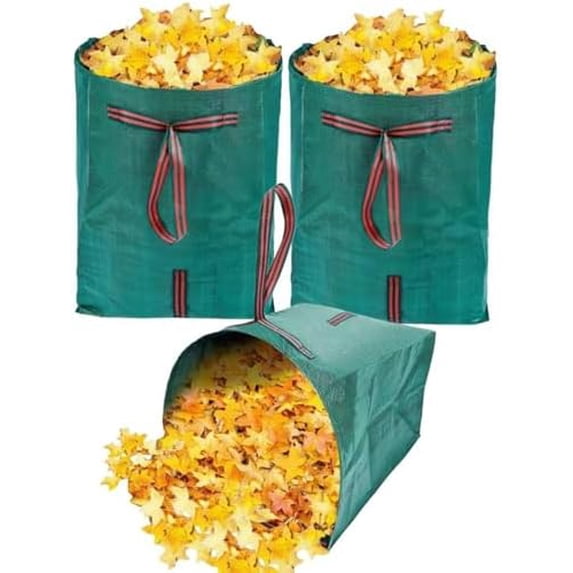 72 Gallon Leaf Collector,3-Pack Yard Waste Bags,Large Dustpan-Type Lawn ...