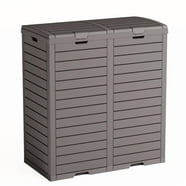 Dextrus 62 Gallon Outdoor Resin Trash Can, Dual Compartments, Easy to ...