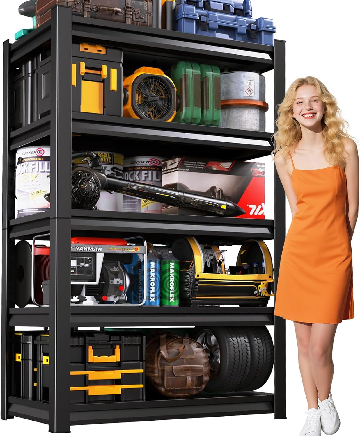 72" Garage Shelving Heavy Duty, 3000LBS Garage Storage Shelves ...