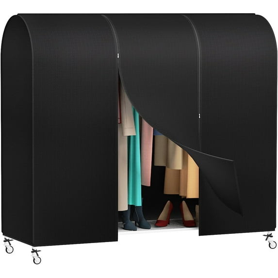 72" Garment Rack Cover Dustproof Breathable Clothes Rack Cover Large ...