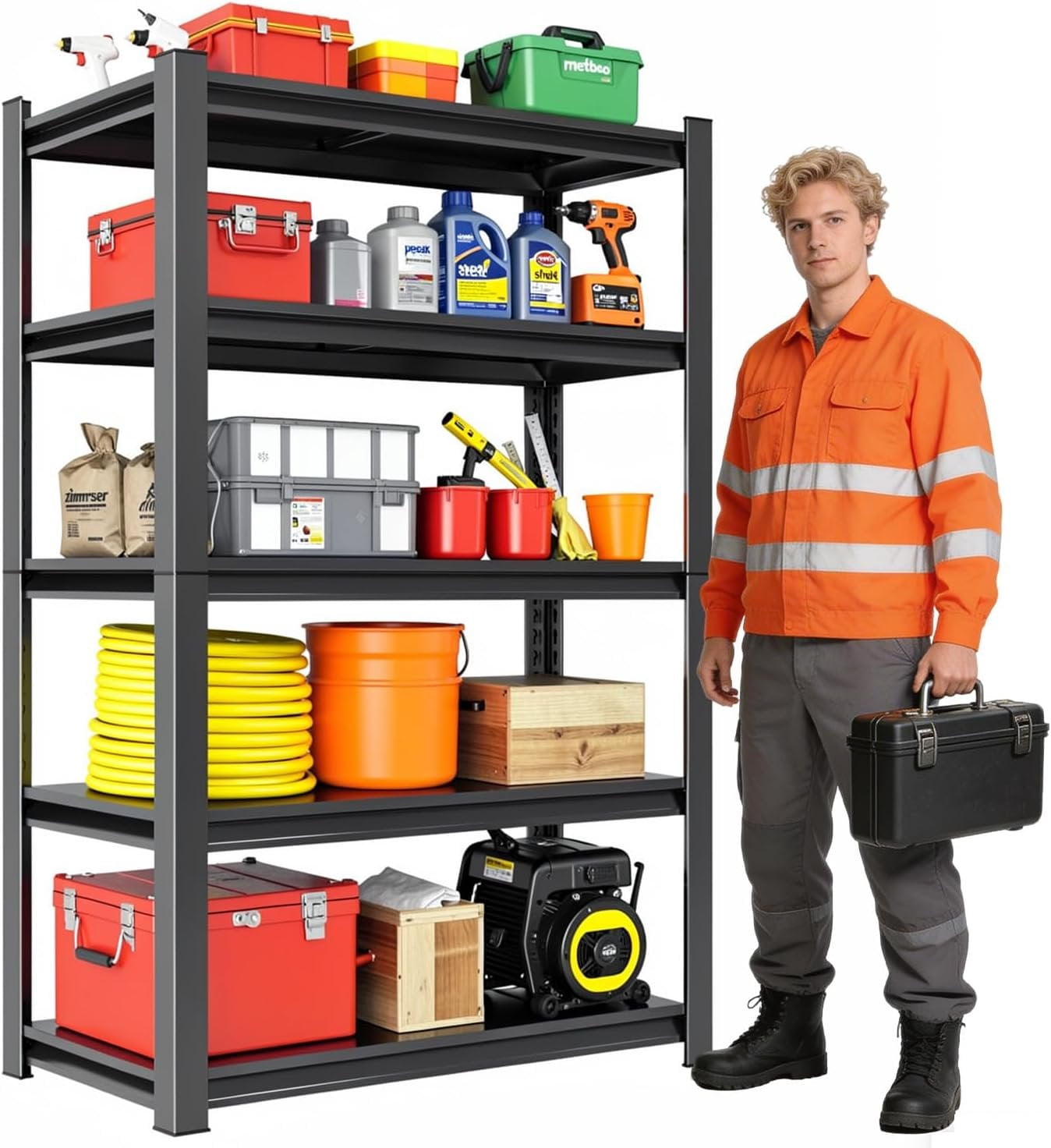 72" H*32" W*14"D Heavy Duty Garage Shelving Units and Storage,Metal ...