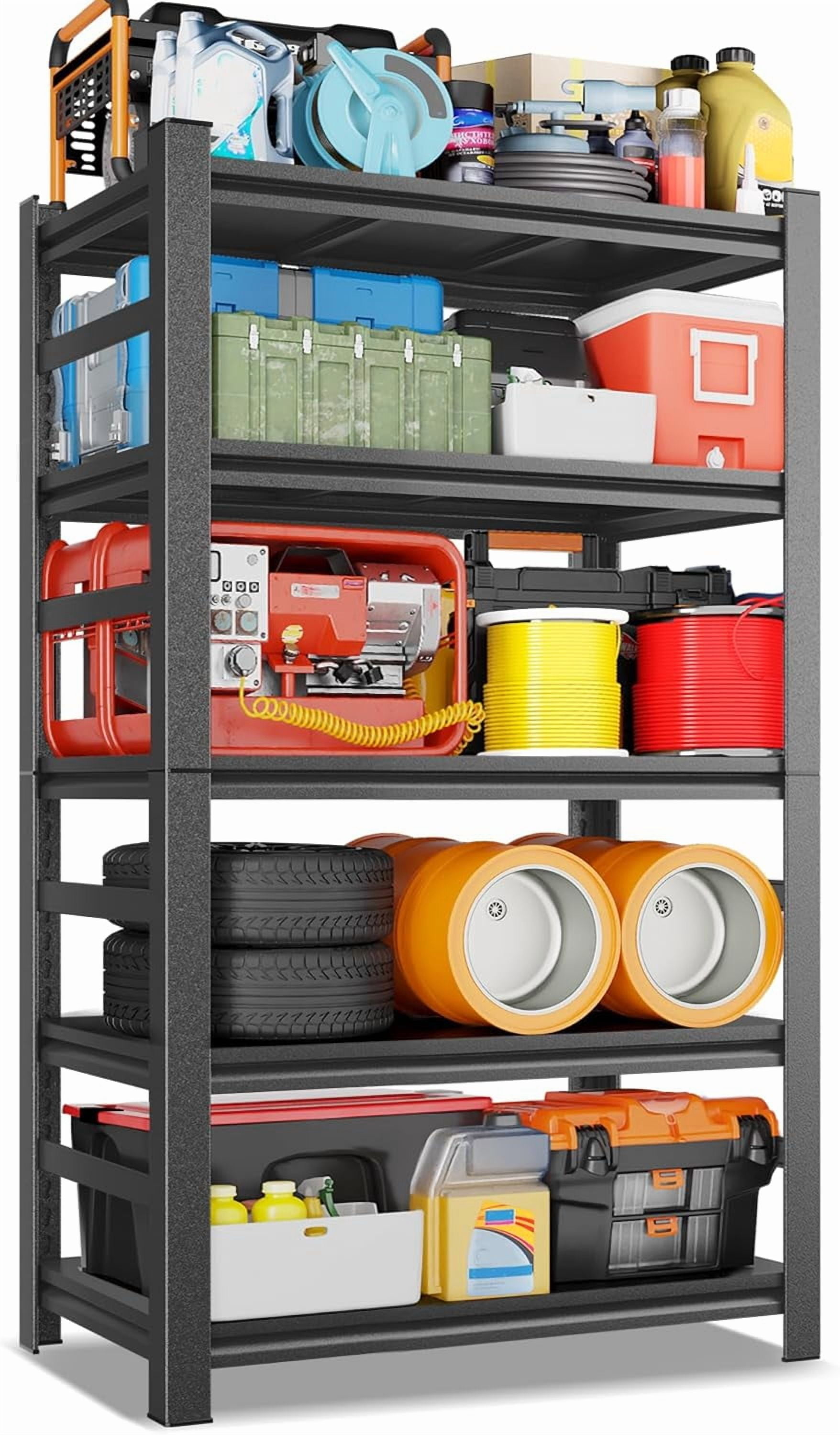 72''H 5-Tier Metal Garage Shelving Unit, Garage Organization and ...