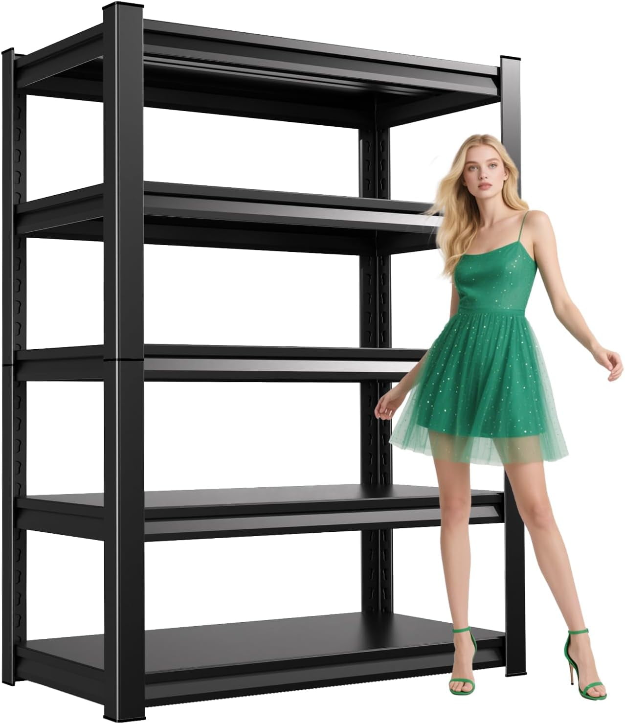 72”H Garage Shelving 2500LBS Adjustable Storage Shelves,5 Tier Metal ...