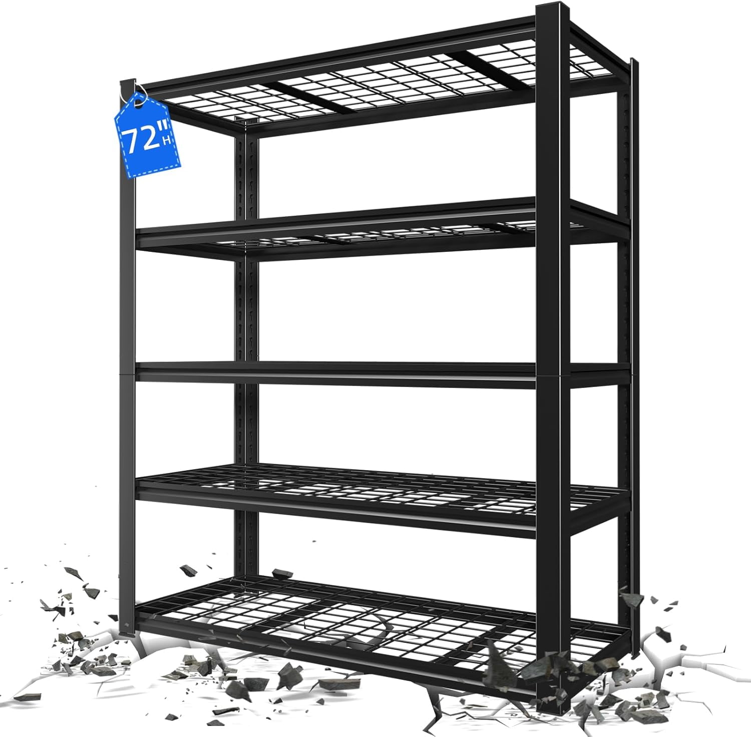72" H Garage Shelving, 3000LBS Garage Shelving Heavy Duty Storage ...