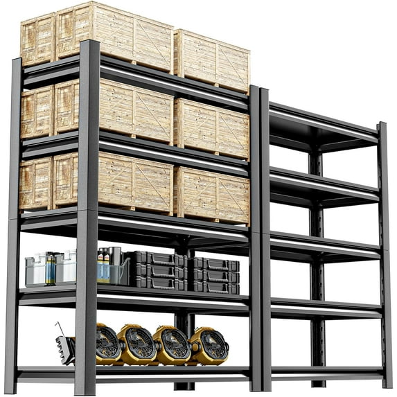 72" H Garage Shelving, 3000bls Heavy Duty Storage Shelves Units, 5 Tier ...