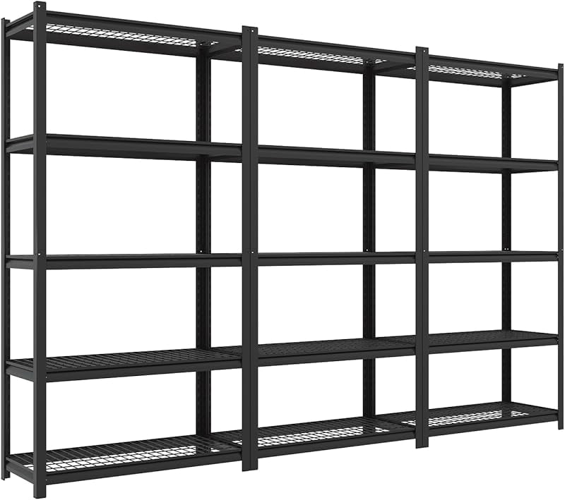 72" H Garage Shelving, 5-Tier Garage Storage Shelves, Standing Shelving ...