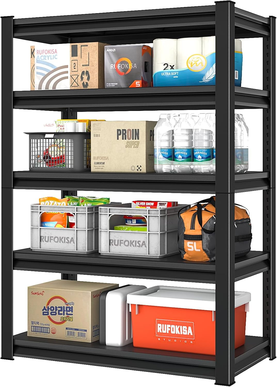 72" H Garage Shelving Heavy Duty，2500LBS Loads Adjustable Garage ...