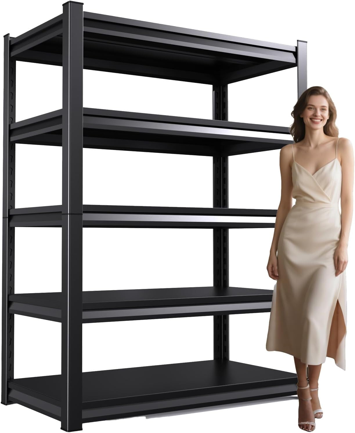 72" H Garage Shelving Heavy Duty 5-Tier Storage Shelves, 2500 lbs Adjustable Metal Shelving Unit ...