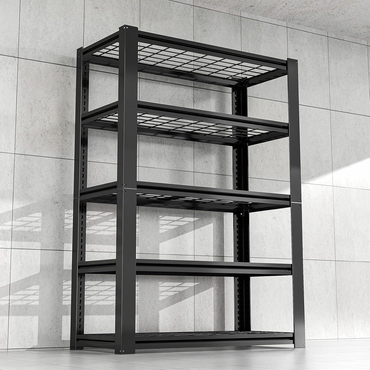 72" H Garage Shelving Heavy Duty Storage Shelves, 5 Tier Adjustable ...