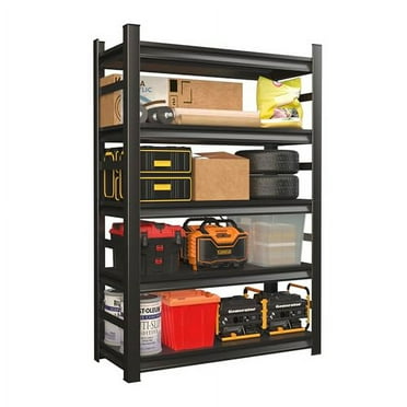 Slsy 5-Tier Adjustable Heavy Duty Steel Shelving Unit, 72"H x 36"W x 18 ...