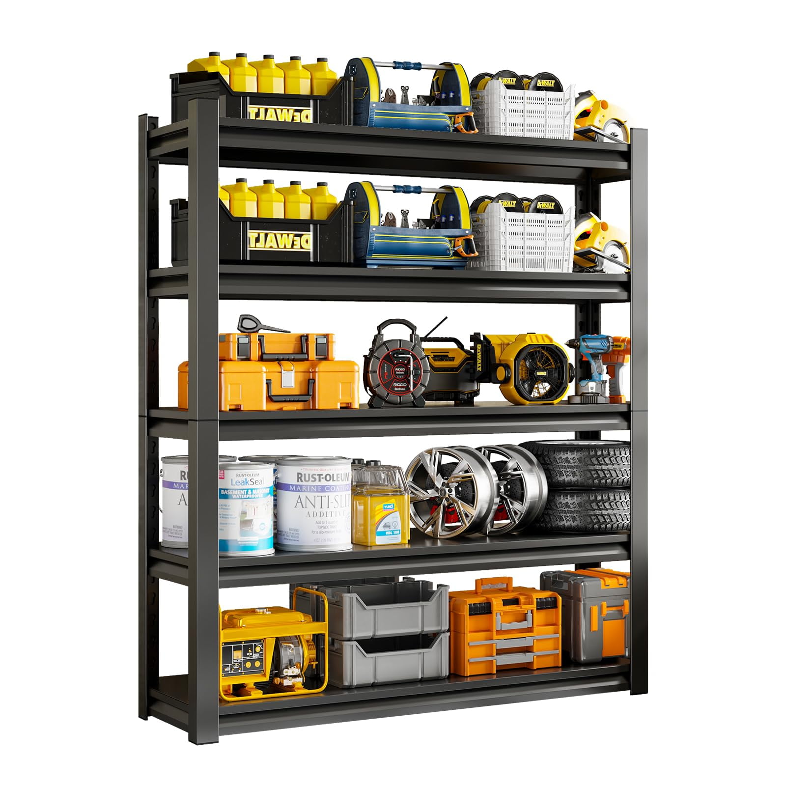 72" H Garage Shelving Unit, Garage Storage Shelves 2800LBS Heavy Duty ...