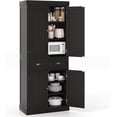 72" H Kitchen Pantry Cupboard Cabinet, Traditional Freestanding Large ...
