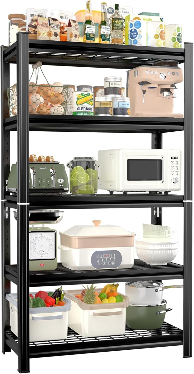 72" H Storage Shelves 5-Tier Utility Shelving, Heavy Duty Garage ...