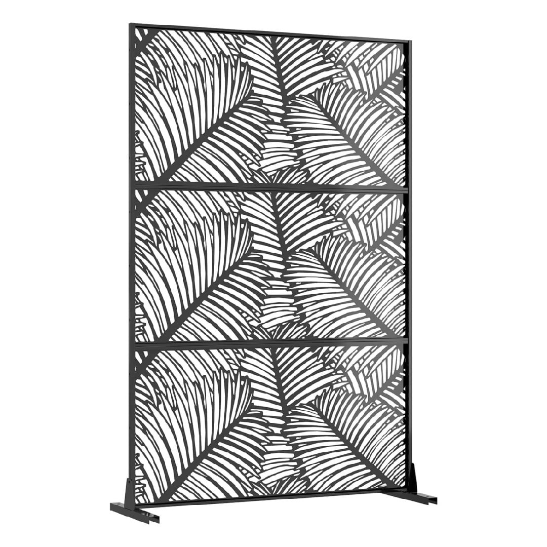 72" H x 47" W Metal Privacy Screen – Freestanding Decorative Outdoor ...