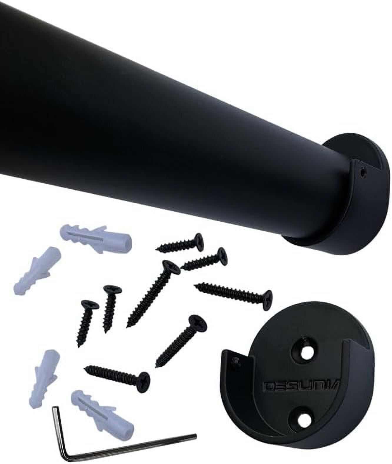 72" HEAVY DUTY Round Closet Rod w/Matching Support Flanges | 32mm ...