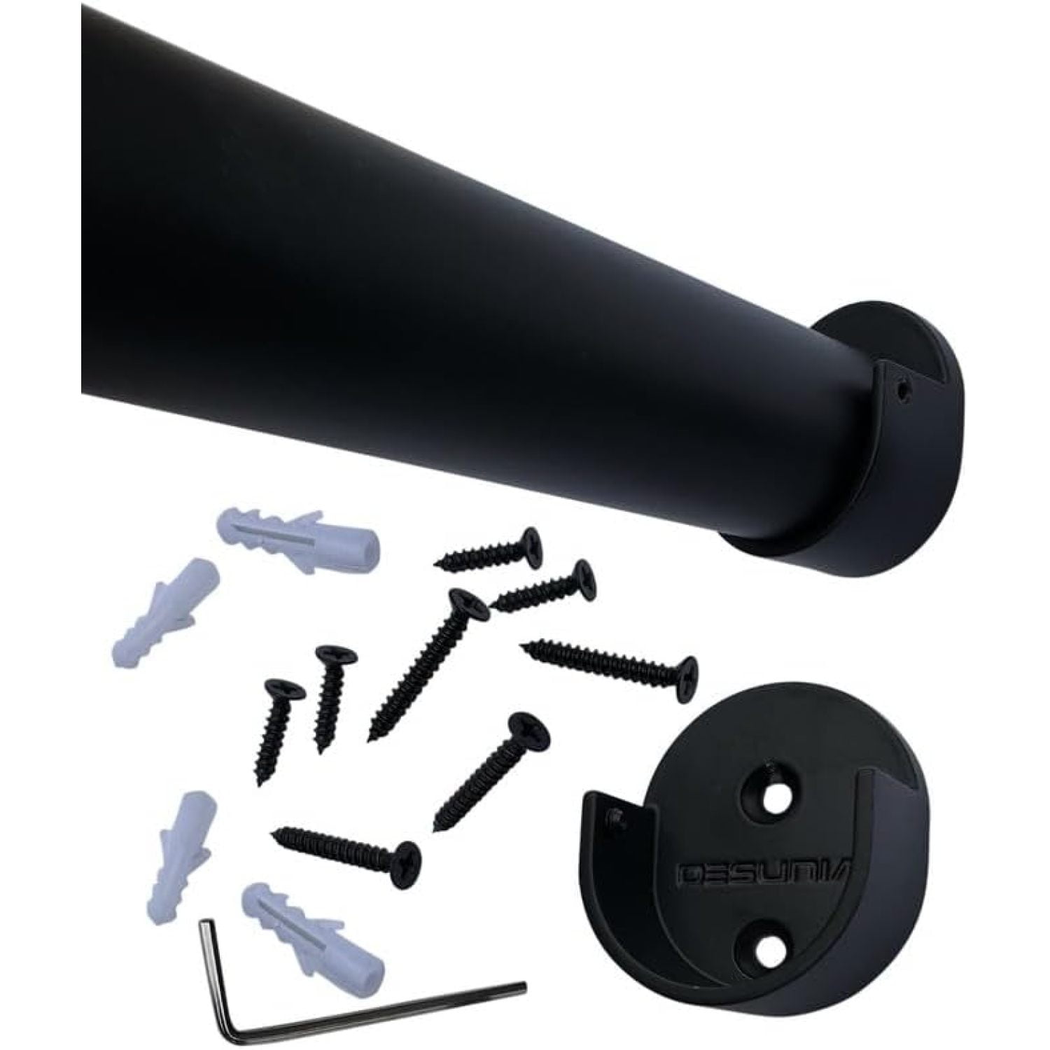 72" HEAVY DUTY Round Closet Rod w/Matching Support Flanges | 32mm ...