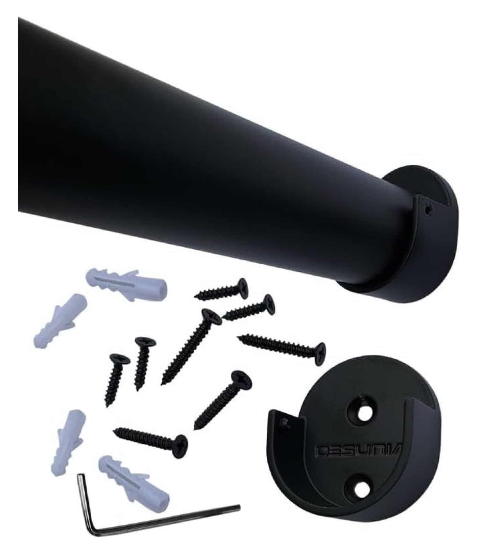 72" HEAVY DUTY Round Closet Rod w/Matching Support Flanges | 32mm ...