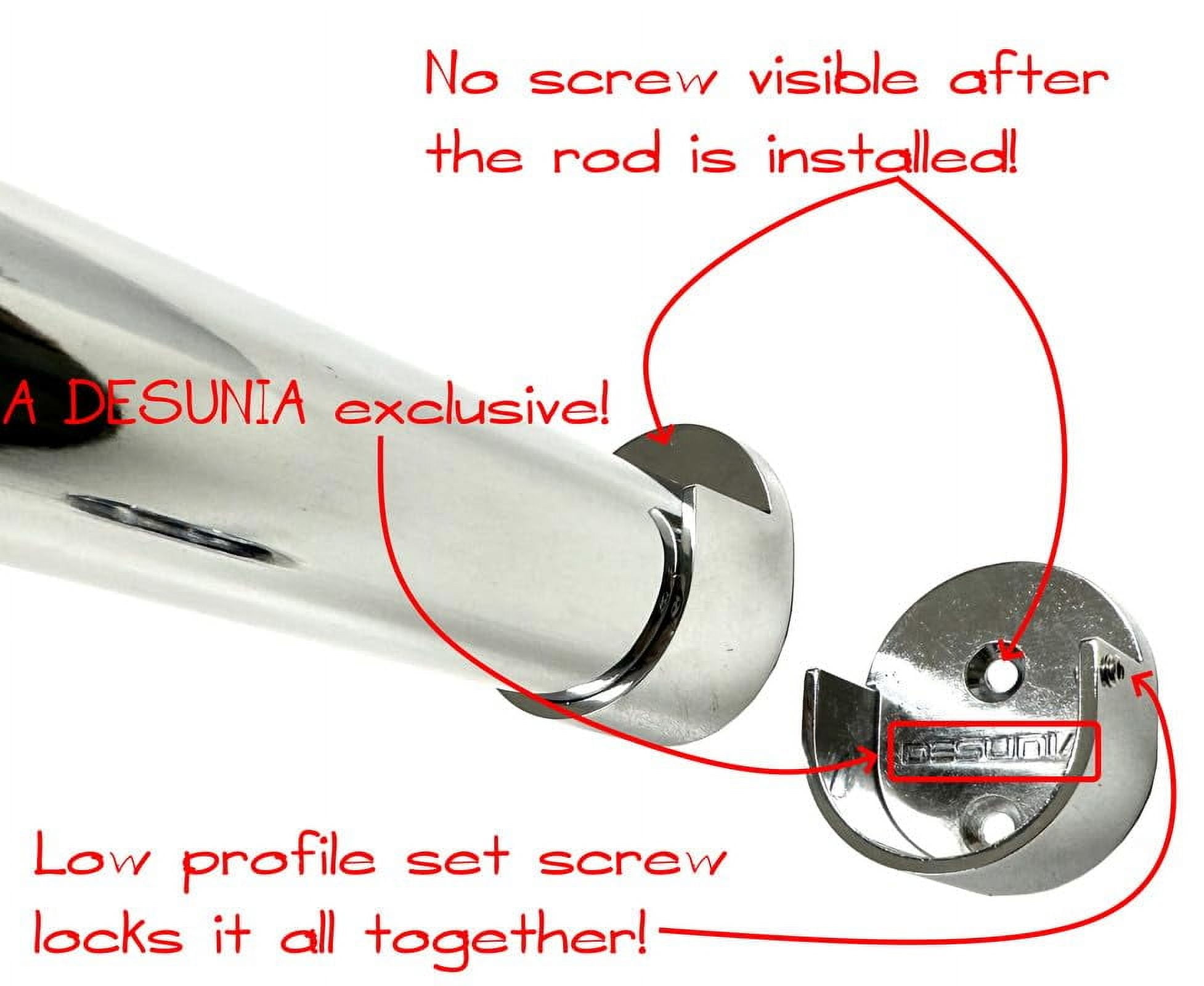 72" HEAVY DUTY Round Closet Rod w/Matching Support Flanges | 32mm ...