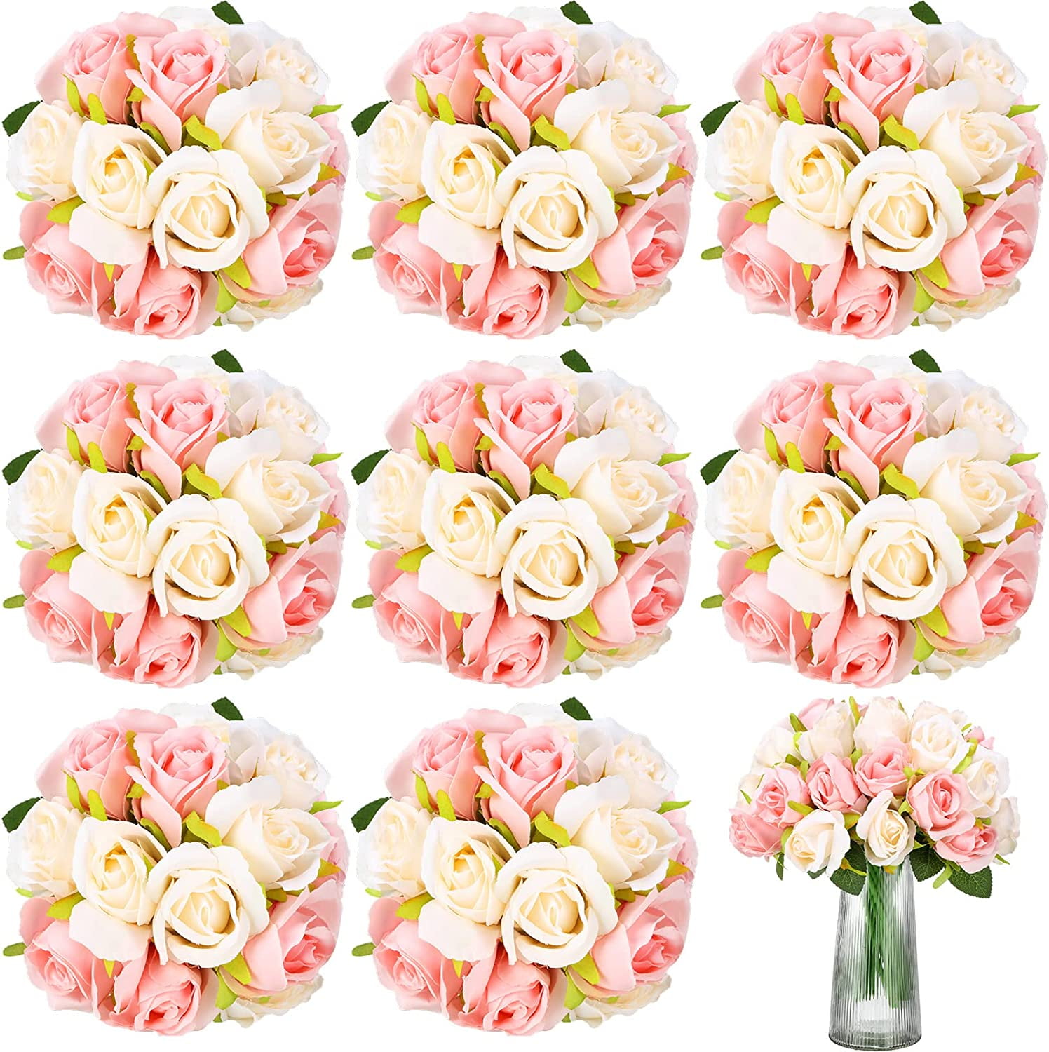 72 Heads Artificial Rose Flowers Bouquet Wedding Gift Silk Flower ...