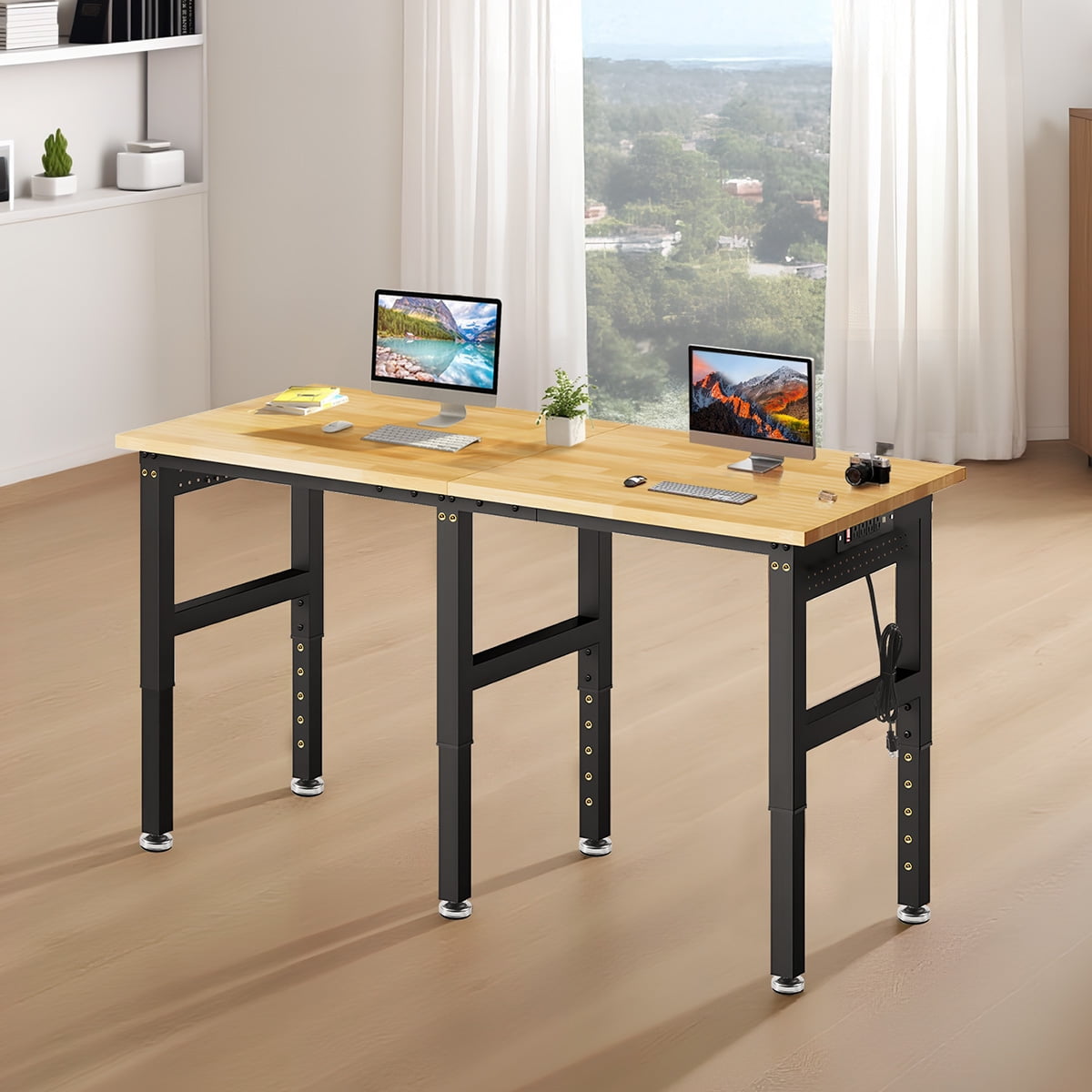 72" Heavy Duty Work Bench, 5000 LBS Capacity Adjustable Workbench with ...