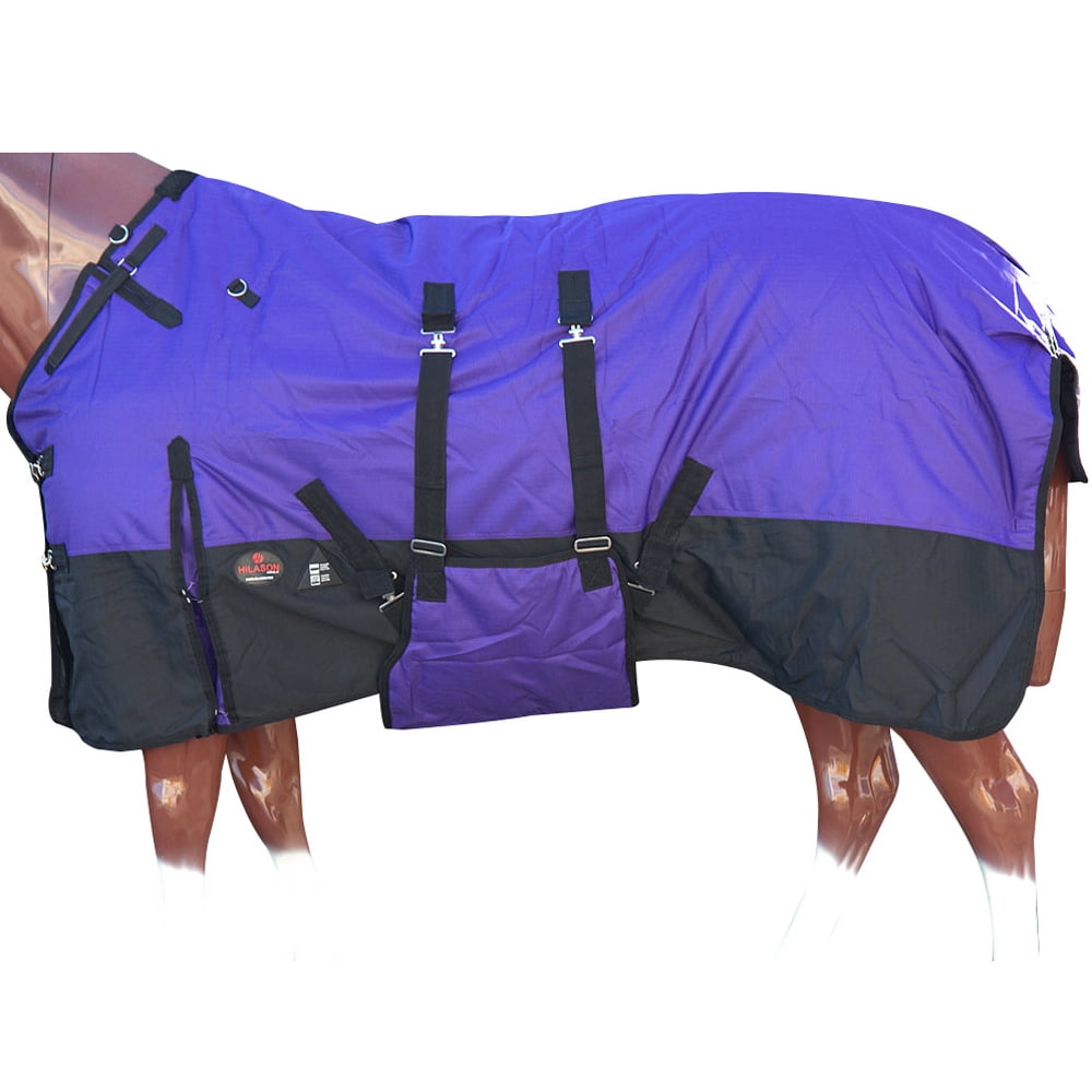 72" Hilason 1200D Winter Waterproof Poly Turnout Horse Blanket Belly ...
