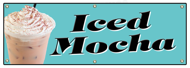 72" ICED MOCHA BANNER SIGN coffee signs cold stand - Walmart.com