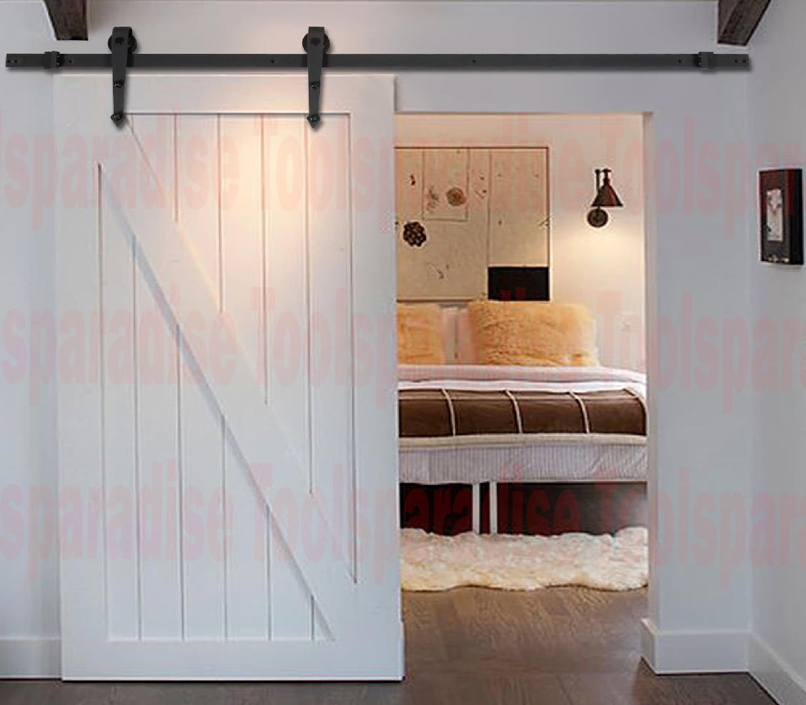 72" IN Wall TOP MOUNT SLIDING BARN DOOR HARDWARE Slider Roller Rail ...