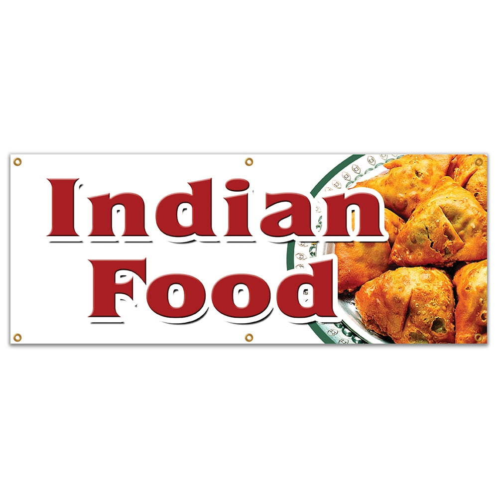 72" INDIAN FOOD BANNER SIGN curries curry tandoori naan cuisine lassi ...