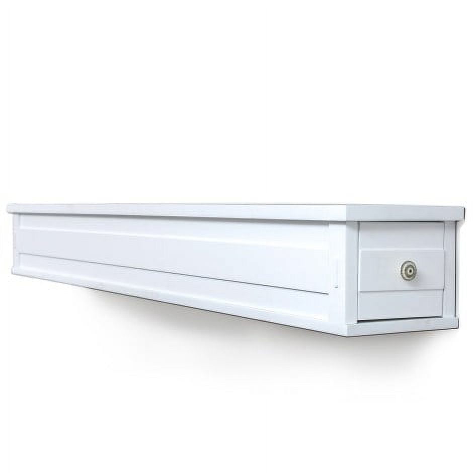 72 In. X 10 In. Mantel With Hidden Drawer In White Wood Grain - Walmart.com