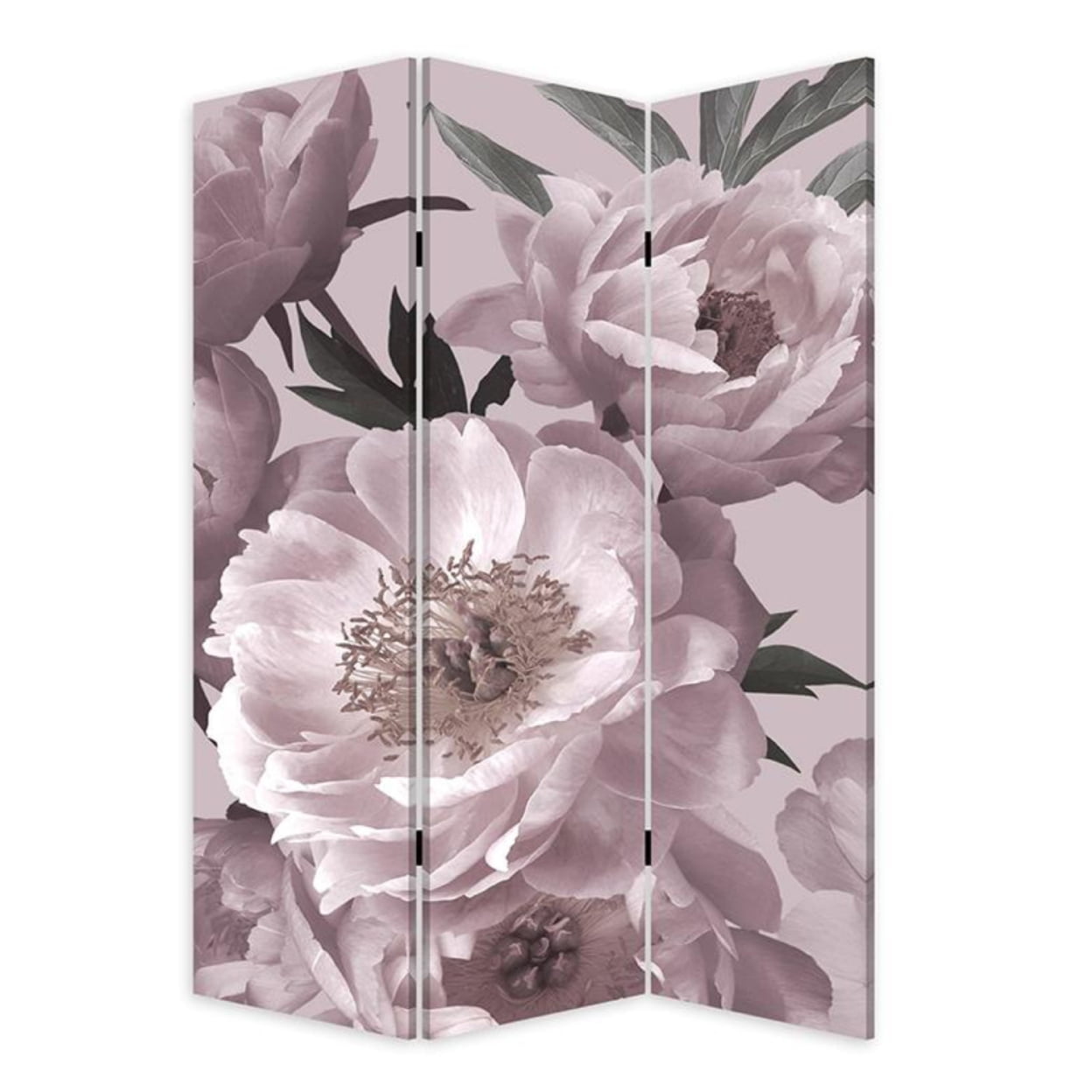 72 Inch 3 Panel Canvas Foldable Screen Room Divider, Purple Floral ...