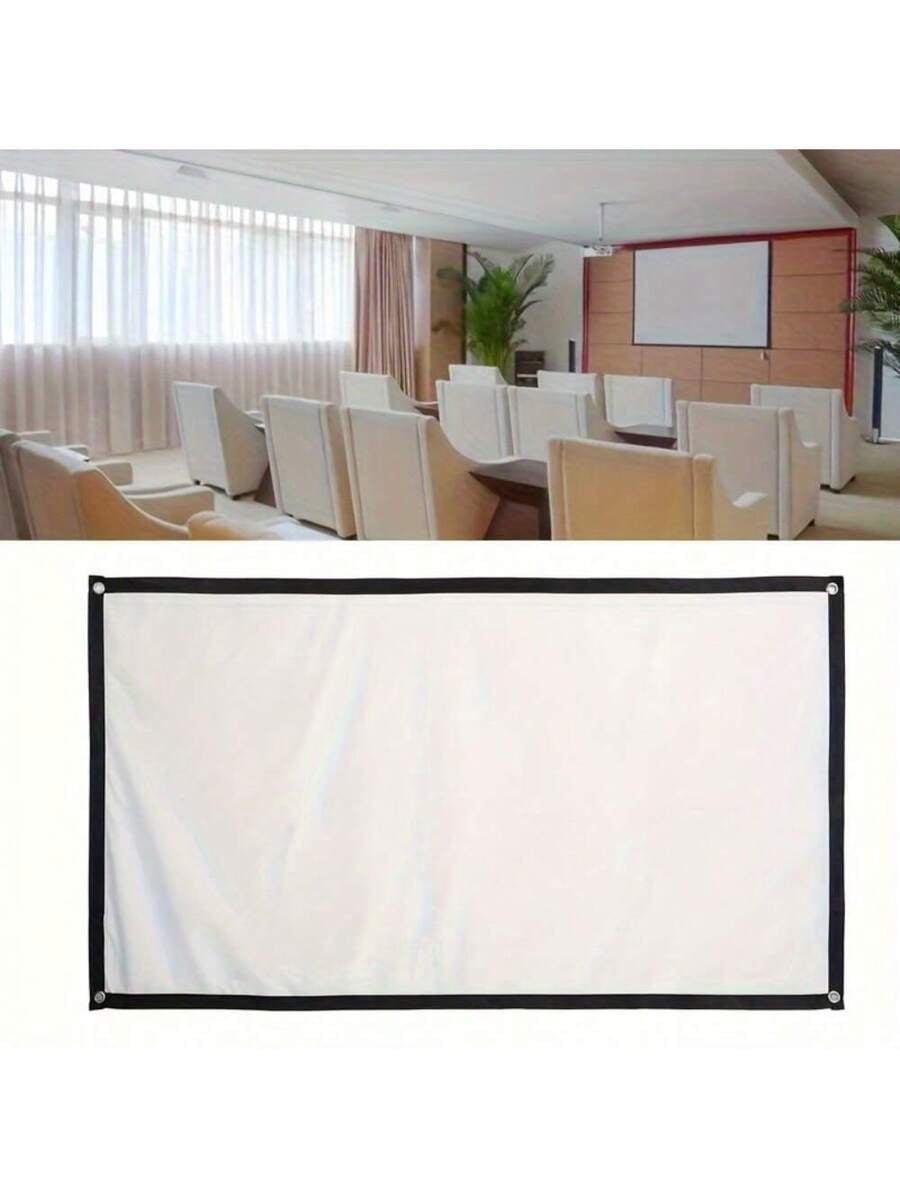 72 Inch 4K HD Projector Screen - 16:9 Portable Foldable Double Sided ...