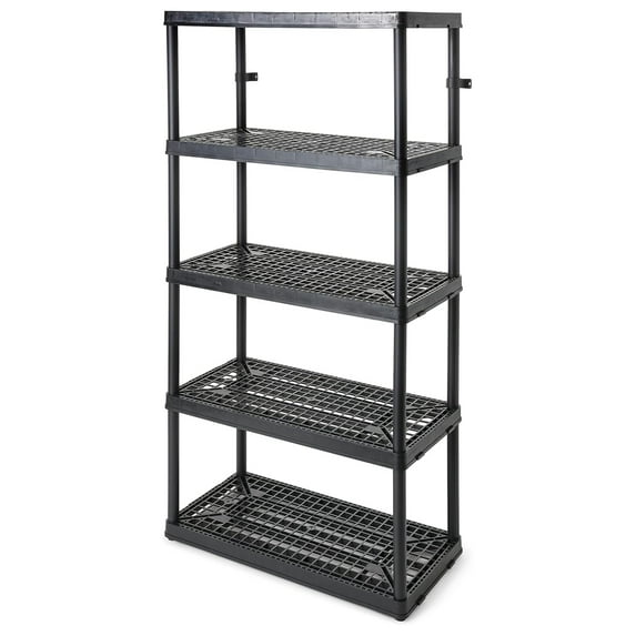 72 Inch 5-Shelf Storage Unit - Heavy Duty Garage Shelves, Black ...