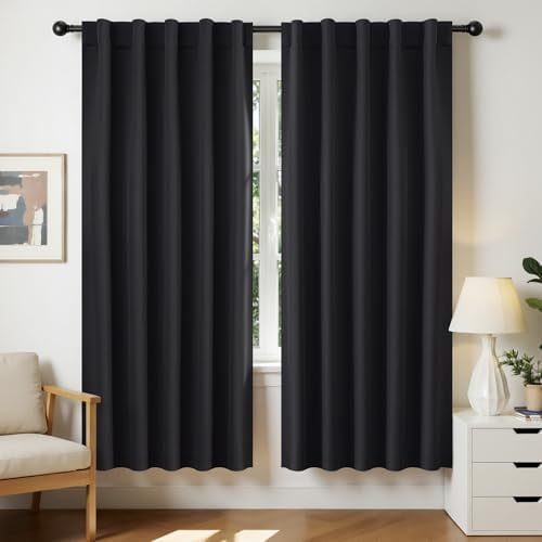 72 Inch Blackout Curtains for Bedroom, Black Out Curtains 72 Inch Long ...