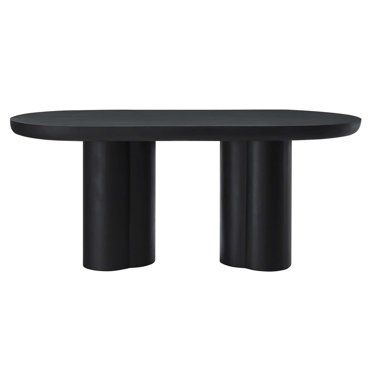 75 Inch Dining Table, Walnut, Wood, Oval, Kitchen Cafe Bistro ...