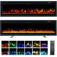72 Inch Electric Fireplace, Wall Recessed & Wall Mounted Fireplace ...