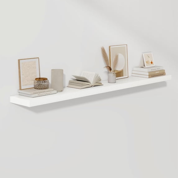 72 Inch Floating Wall Shelf with Invisible Heavy Duty Brackets, 8 Inch ...