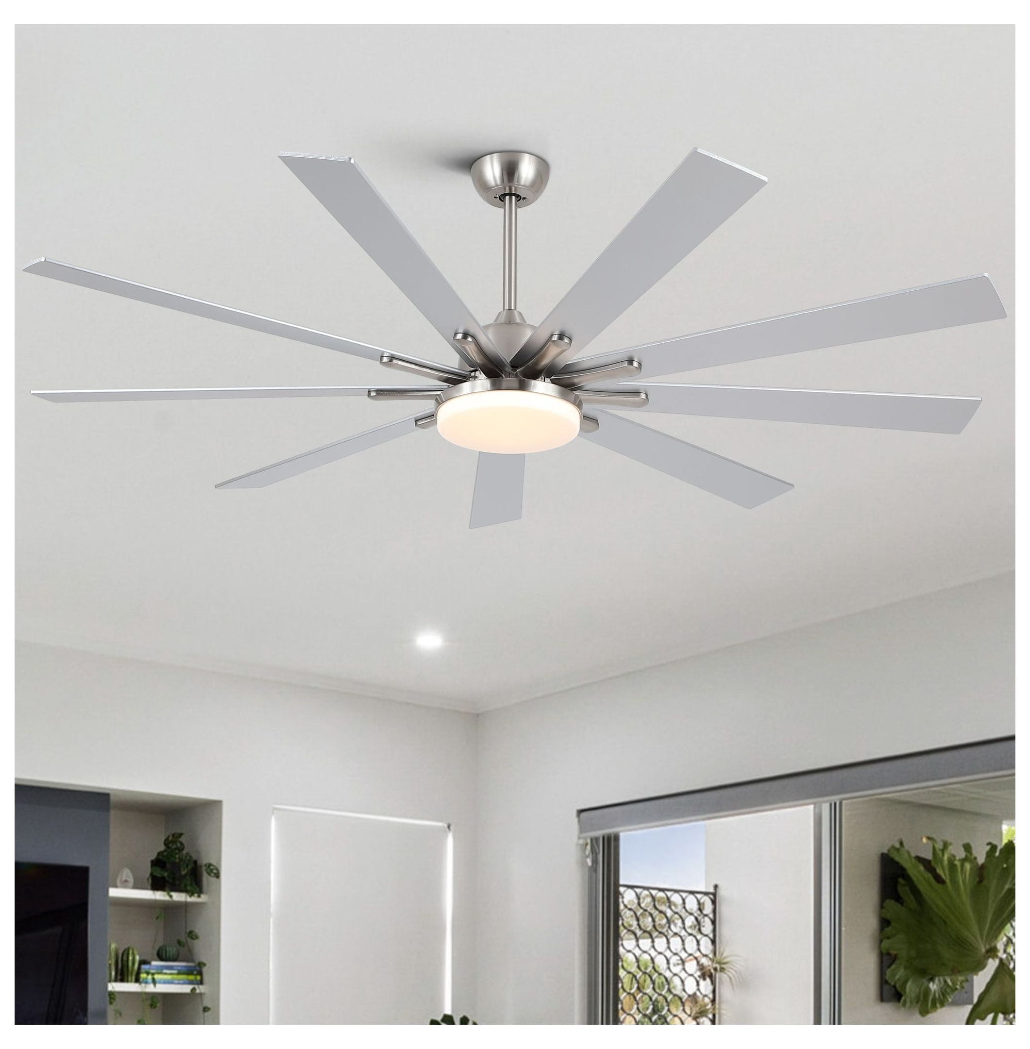 72 Inch LED Ceiling Fan with Remote Control - Smart DC Motor Fan with ...