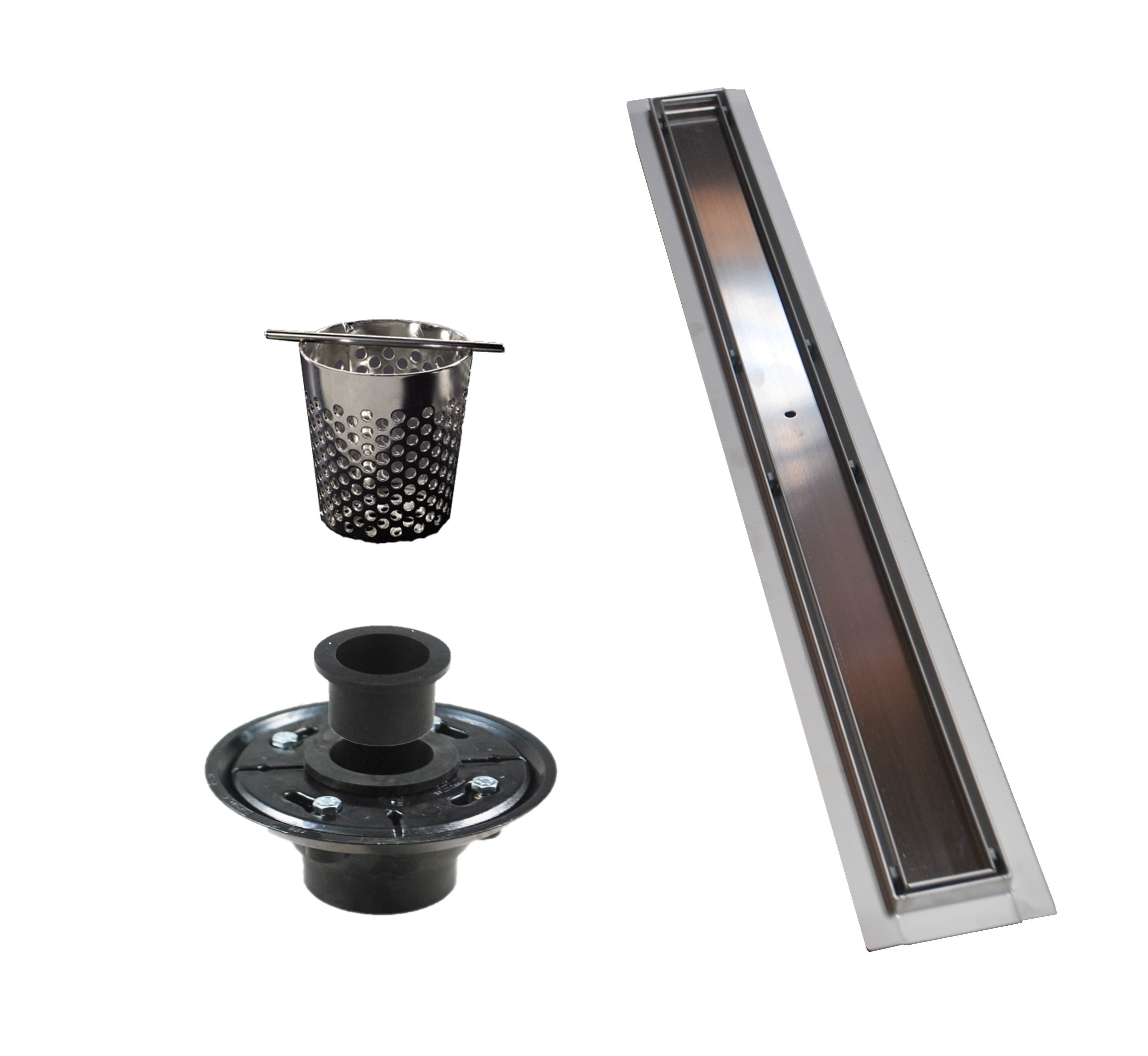 72 Inch Large Linear Shower Drain, Tile Insert Design, Complete ...