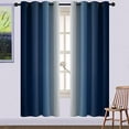 72 Inch Length Light Blocking Grommet Window Drapes,Blue and Greyish ...